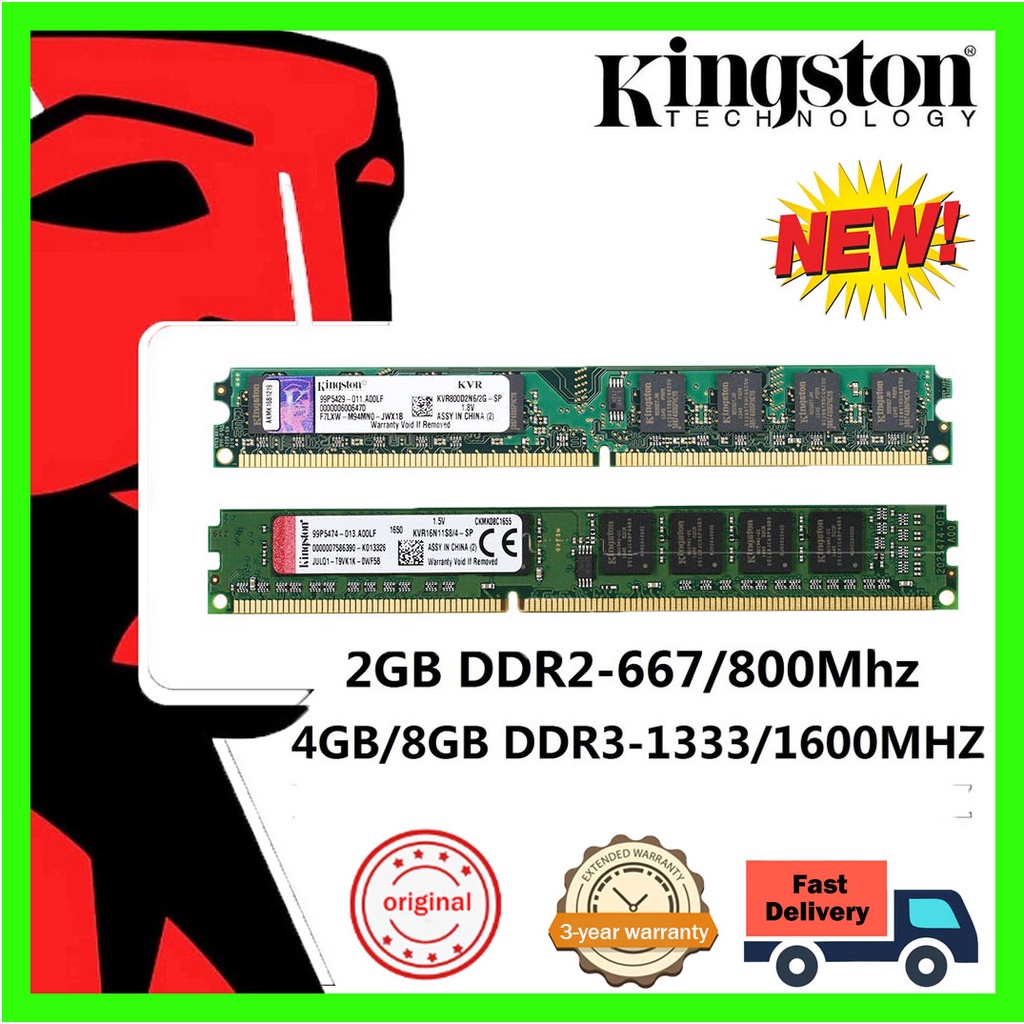 Original Kingston PC Memória DDR2 667/800Mhz 2GB/4GB/8Gb DDR3 1333/1600Mhz Ram Para Desktop ...