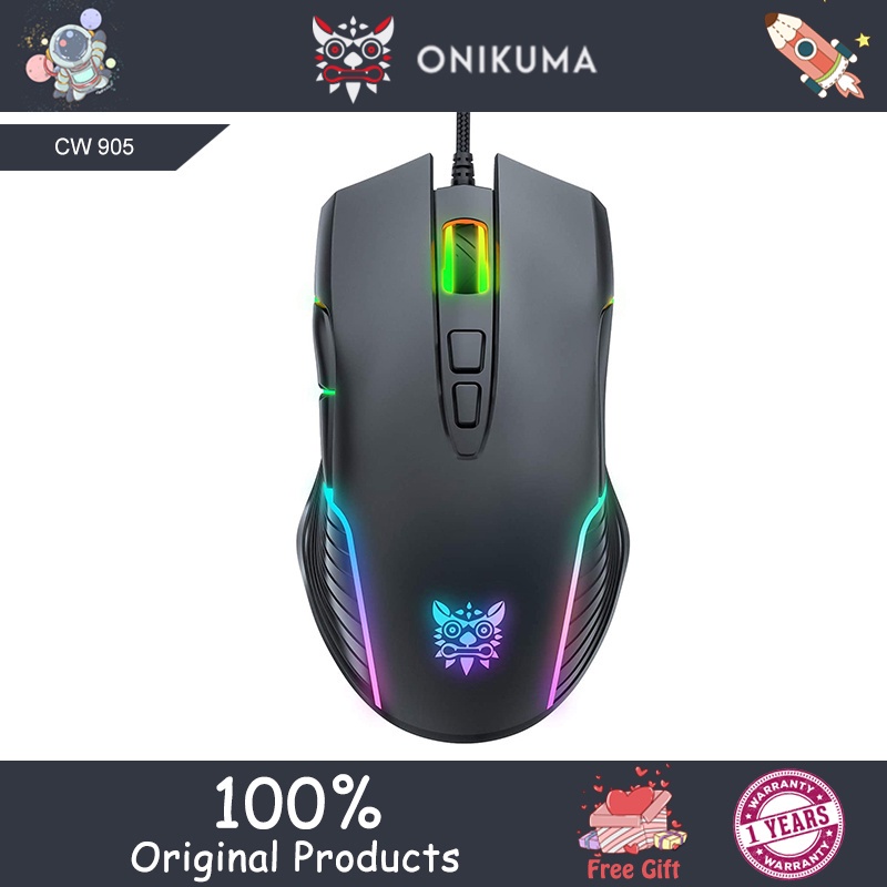 Onikuma CW905 mouse RGB design Ergonômico De 7 Botões Programável ...