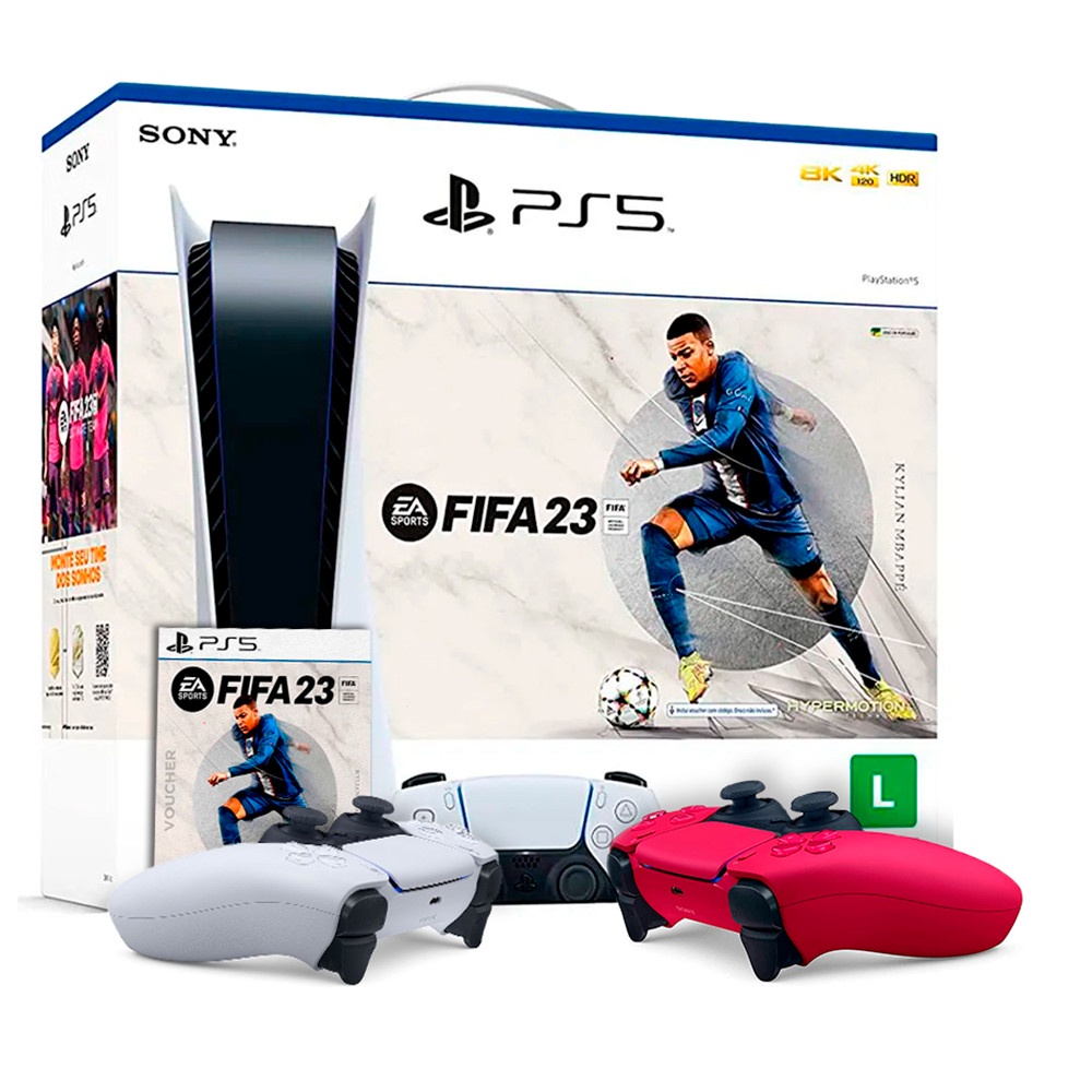 Console PlayStation 5 Standard Edition + FIFA 23 e Dualsense Red ...