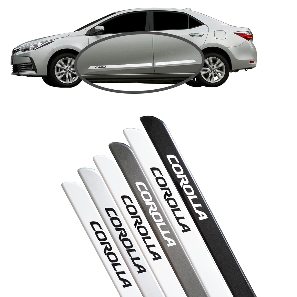 Jogo Friso Slim Lateral Toyota Corolla Original com Grafia Cores ...