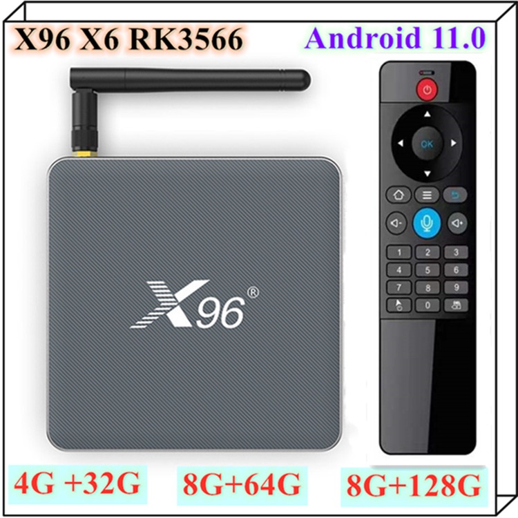 Caixa Superior Android 11.0 X96 X6 Set Top BOX RK3566 De TV Com Tela Digital Bluetooth WIFI ...
