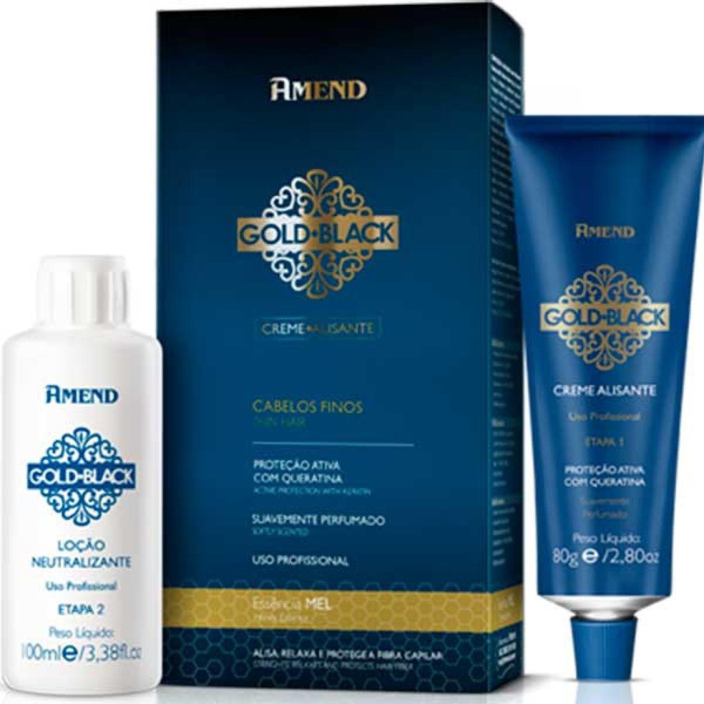 Kit Creme Alisante Amend Gold Mel - Gold Black | Shopee Brasil