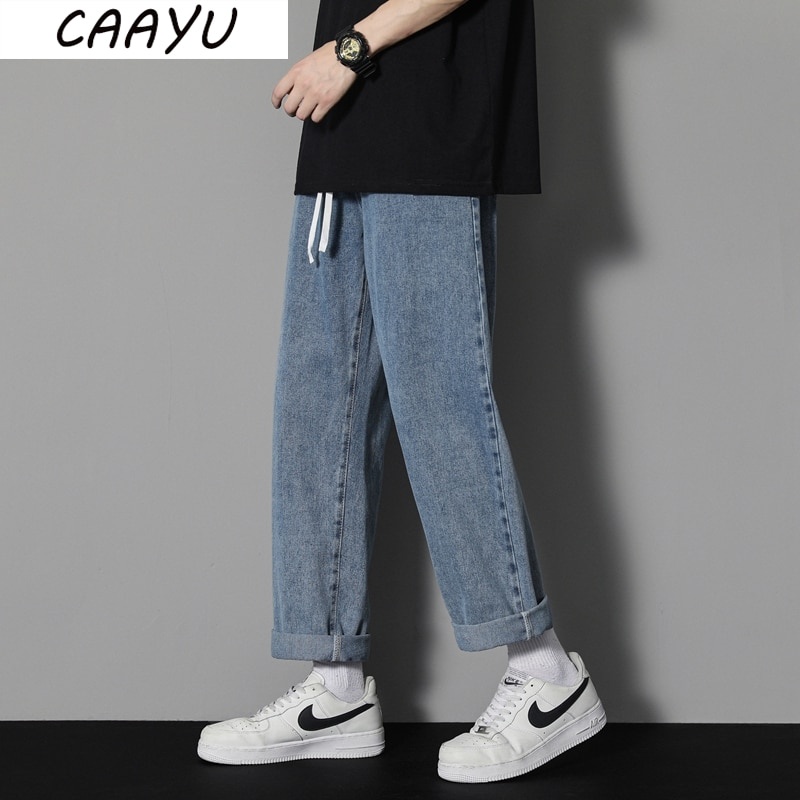 Moda Coreana Masculina Calça Jeans De Perna Larga Outono Nova