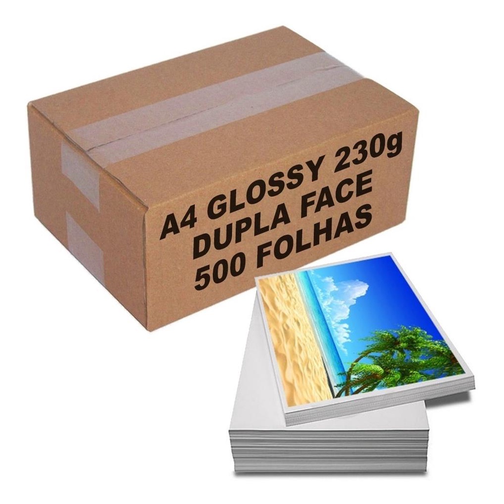 Papel Fotografico 230g A4 Glossy Dupla Face Brilh 500 Folhas | Shopee ...