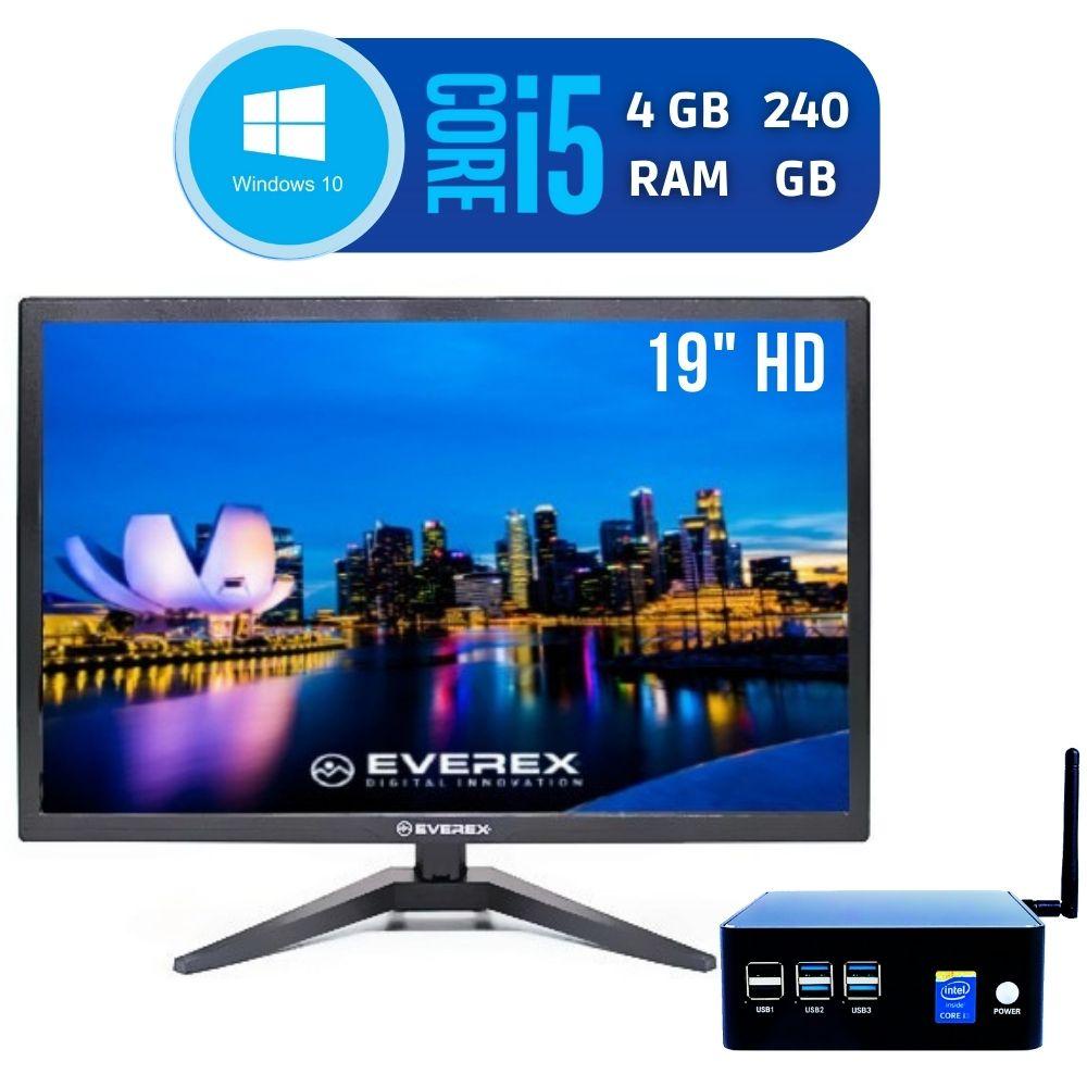 Mini PC Core i5, 4GB, 240GB SSD e Windows 10 + MONITOR 19" | Shopee Brasil