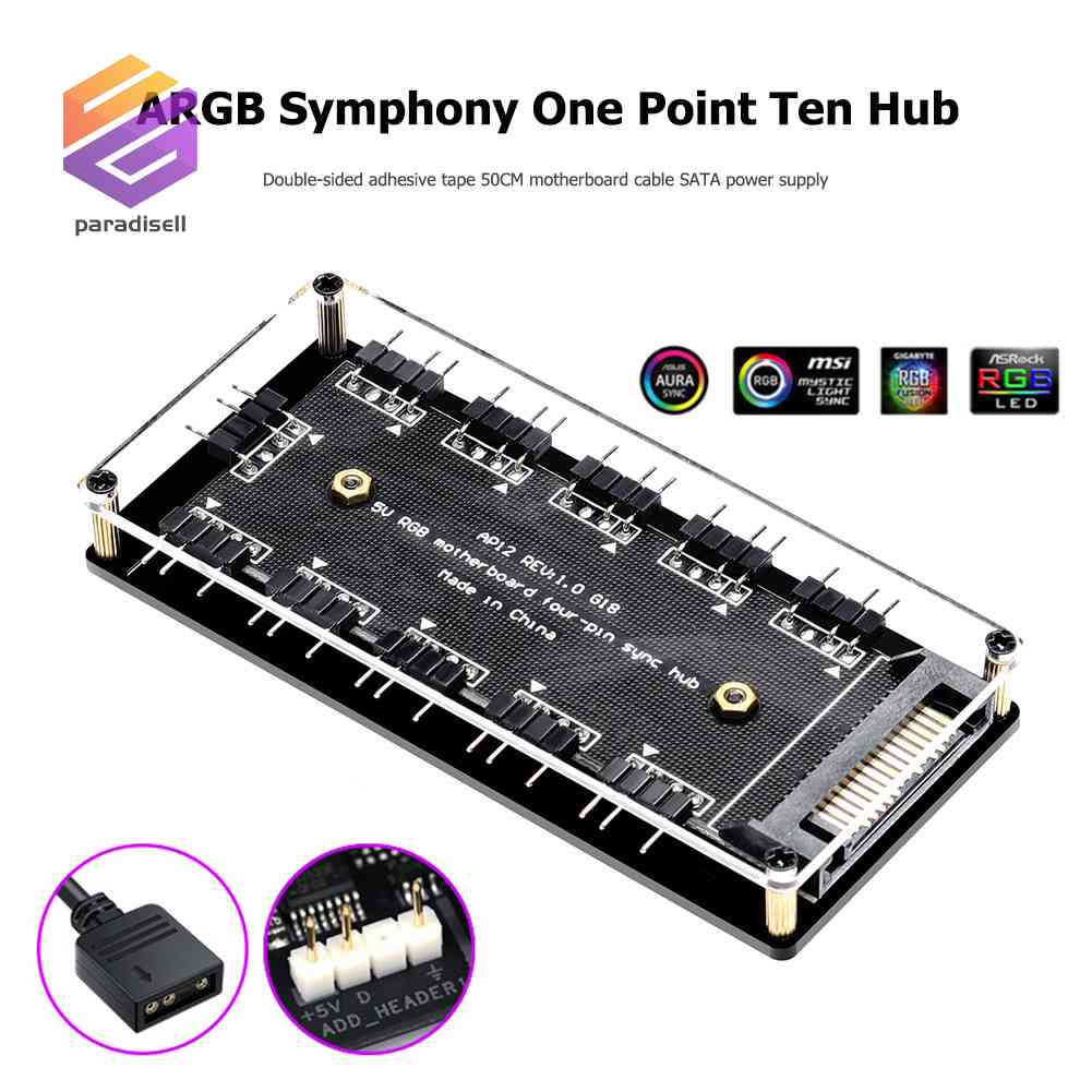 HUB controladora Aigo APC1 PWM ARGB 5v 3pin + controle / Pc Gamer ...