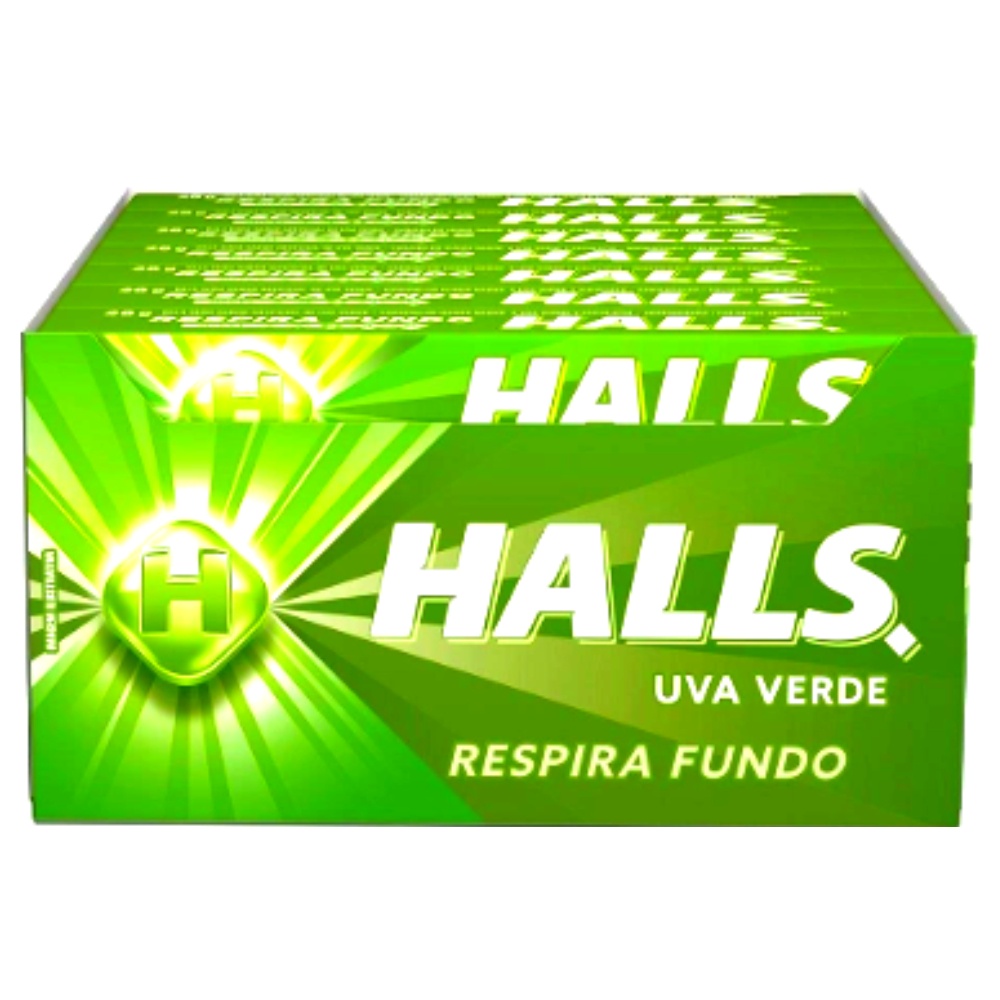 Caixa De Bala Halls Uva Verde MONDELEZ 1cx c/ 21un | Shopee Brasil