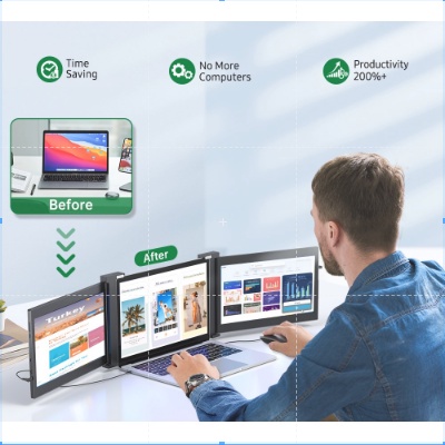 UPERFECT 13.3 1080P IPS Tela monitor Portátil Dupla Para Jogos FHD Fino ...