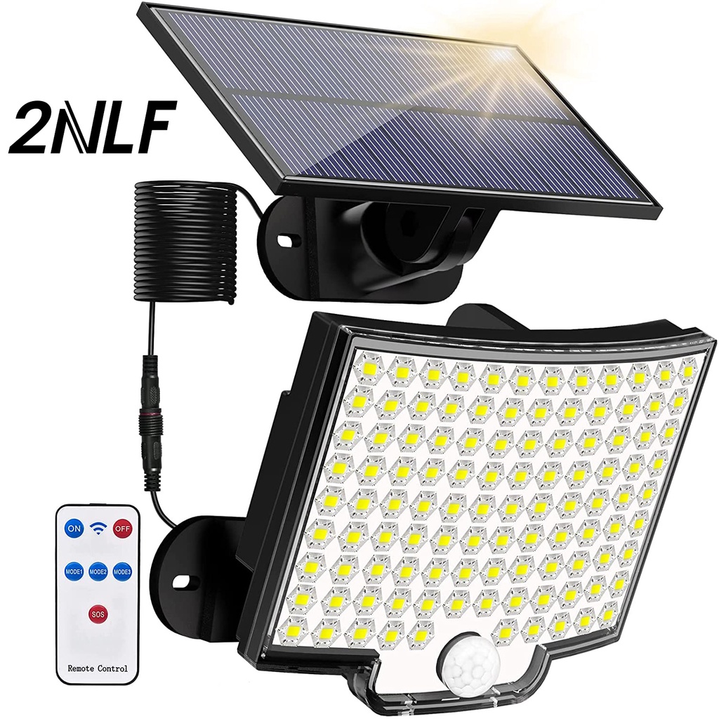 106LED Luz Solar Super Brilhante Iluminação De Parede Exterior Lampu ...