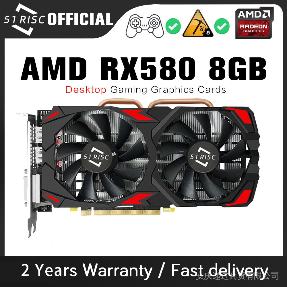 Gráficos Asus AMD Radeon RX 580 8GB 256Bit 2048SP GDDR5 GPU para jogos ...