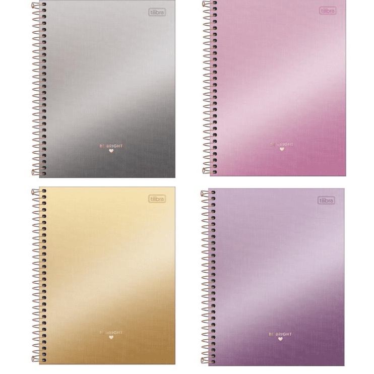 Caderno West Village Metalizado Espiral Capa Dura Colegial 2023 10 ...