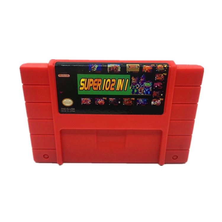 Super 102 Em 1 Casinlog Para SFC/Snes Jogo Cartão Cartucho Red Shell ...