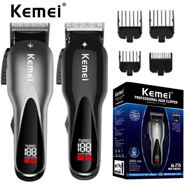 kemei 1929 Cortador De Cabelo Profissional Sem Fio Para Homens Duas Velocidades Recarregável ...
