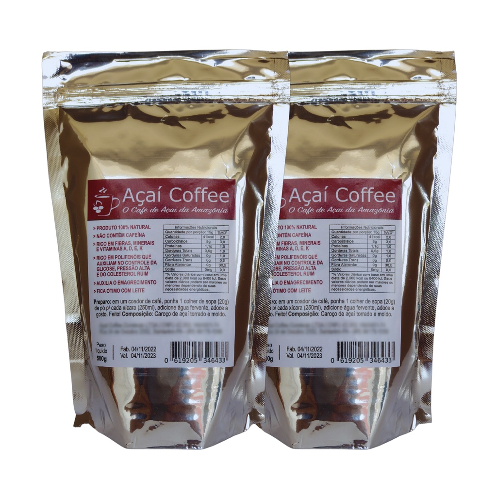 Açaí Coffee - O Café de Açaí da Amazônia - (1000g) - Kit 02 Pacotes de ...