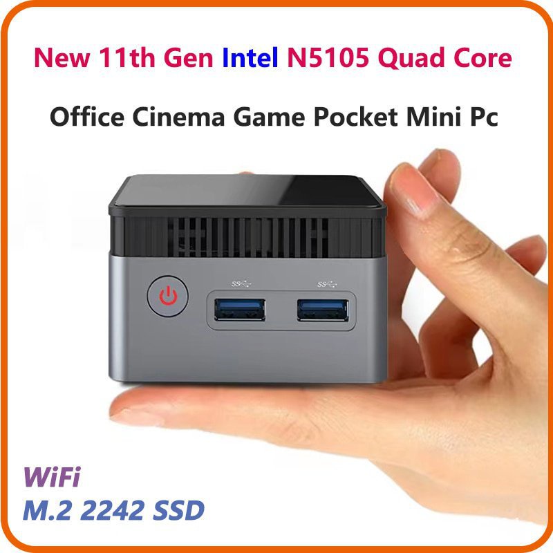 ZX01 Bolso Intel N5105 Mini PC Windows 11 2.9GHZ DDR4 8GB 1TB SSD 5G BT4.2 Gamer ZARS Computador ...