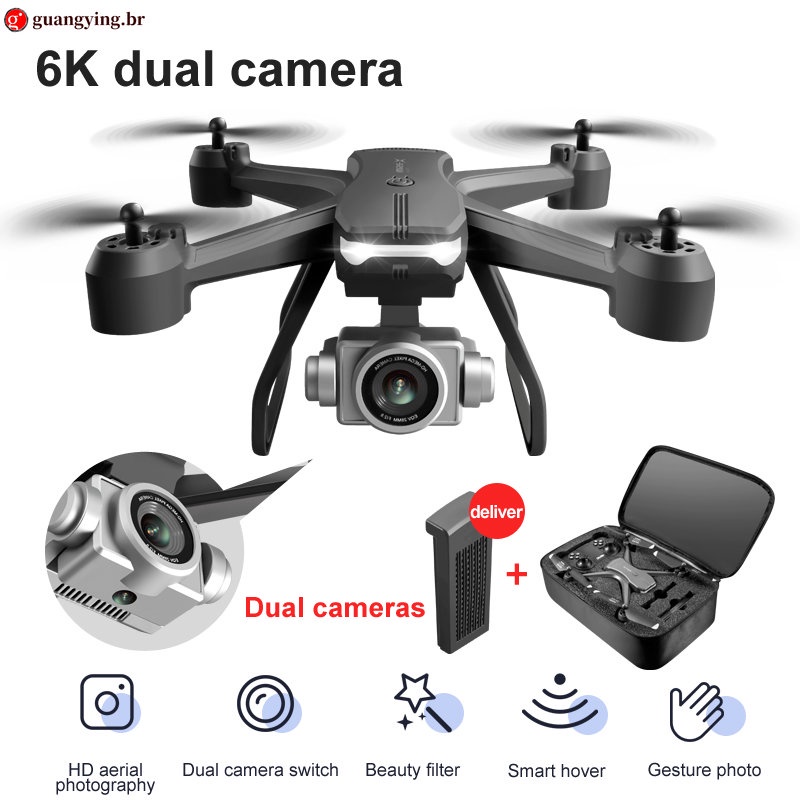 Drone V14 6K HD Dual Camera Posicionamento 4K WiFi FPV Nova 2023 Altura ...