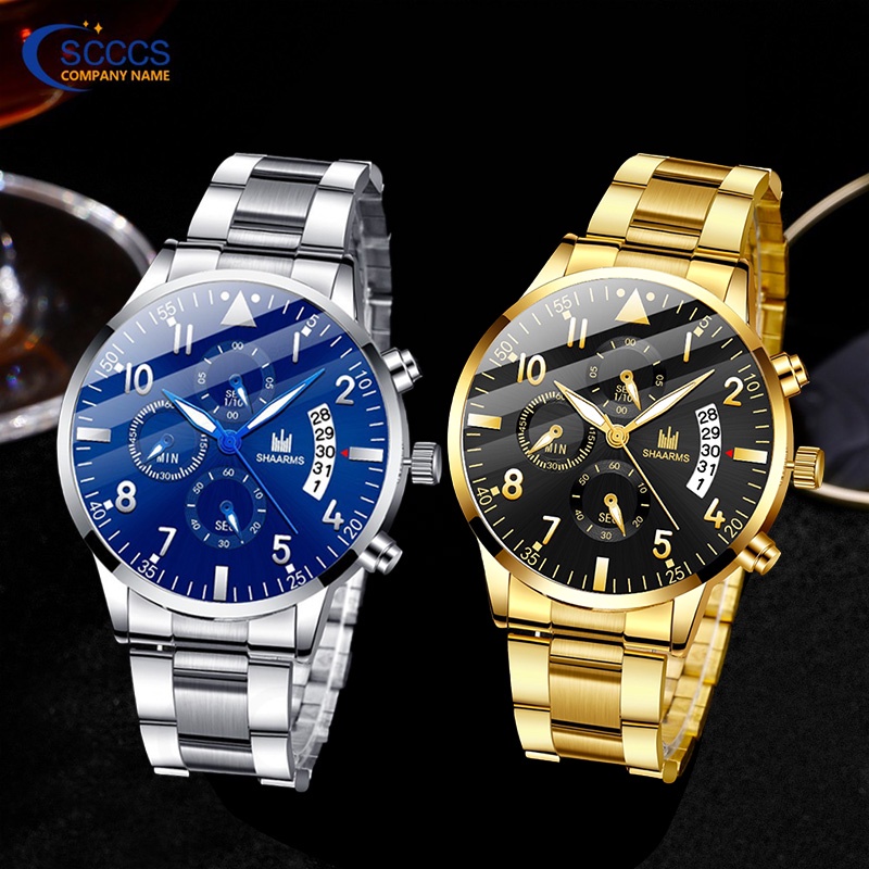 Relogio Masculino Prova Agua Quartzo Empresarial Casual Original 2PCS ...
