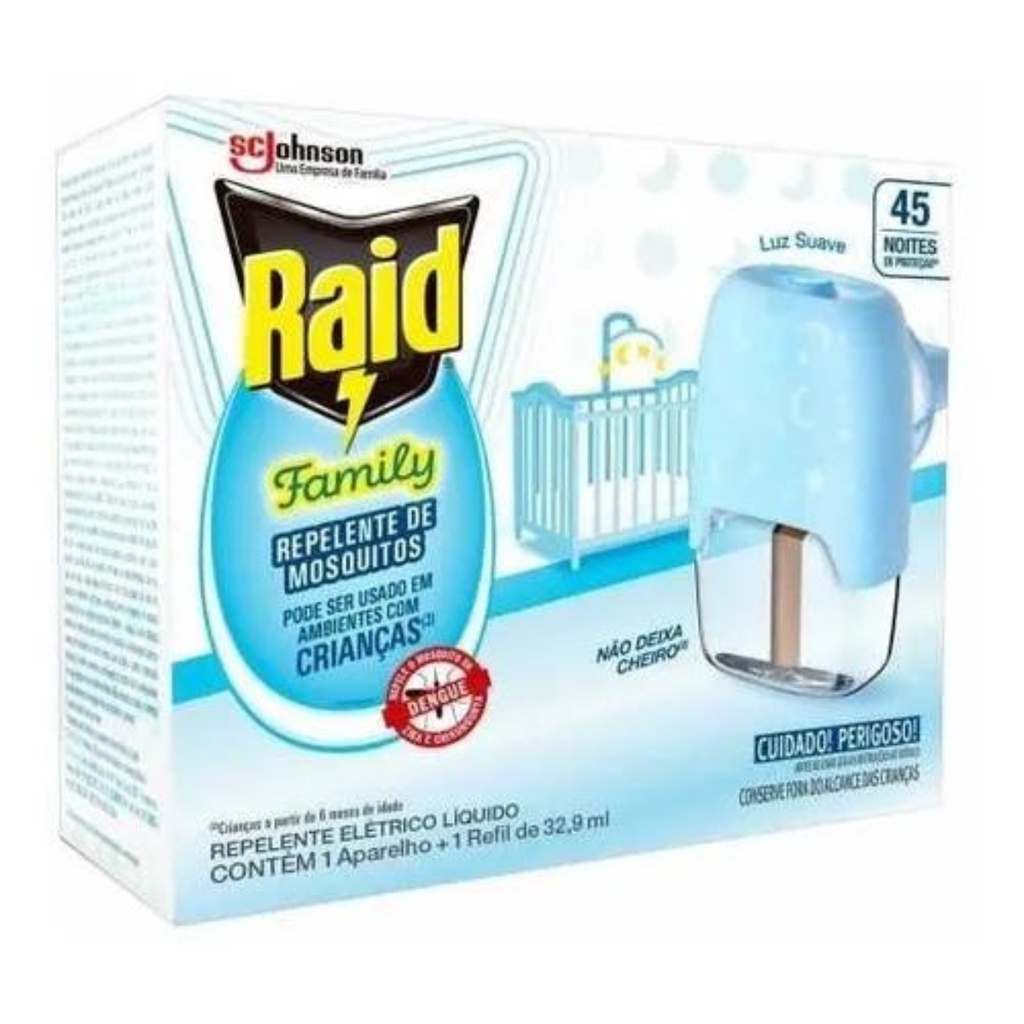 Repelente De Tomada Raid Family Bebes Sem Cheiro 45 Noites | Shopee Brasil