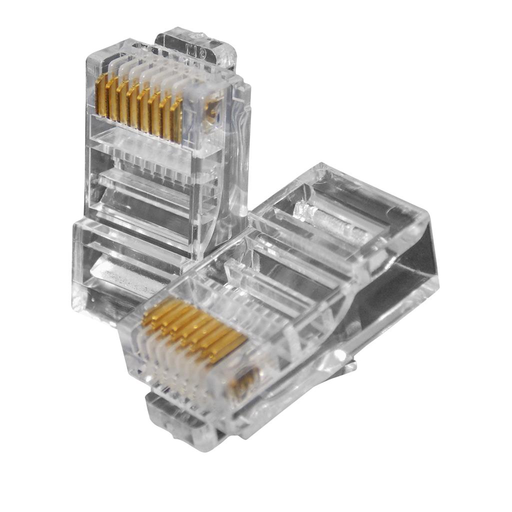 Kit 100 Conector Rj45 Utp Cat5e Banho De Ouro Cabo De Rede - Corre Que ...