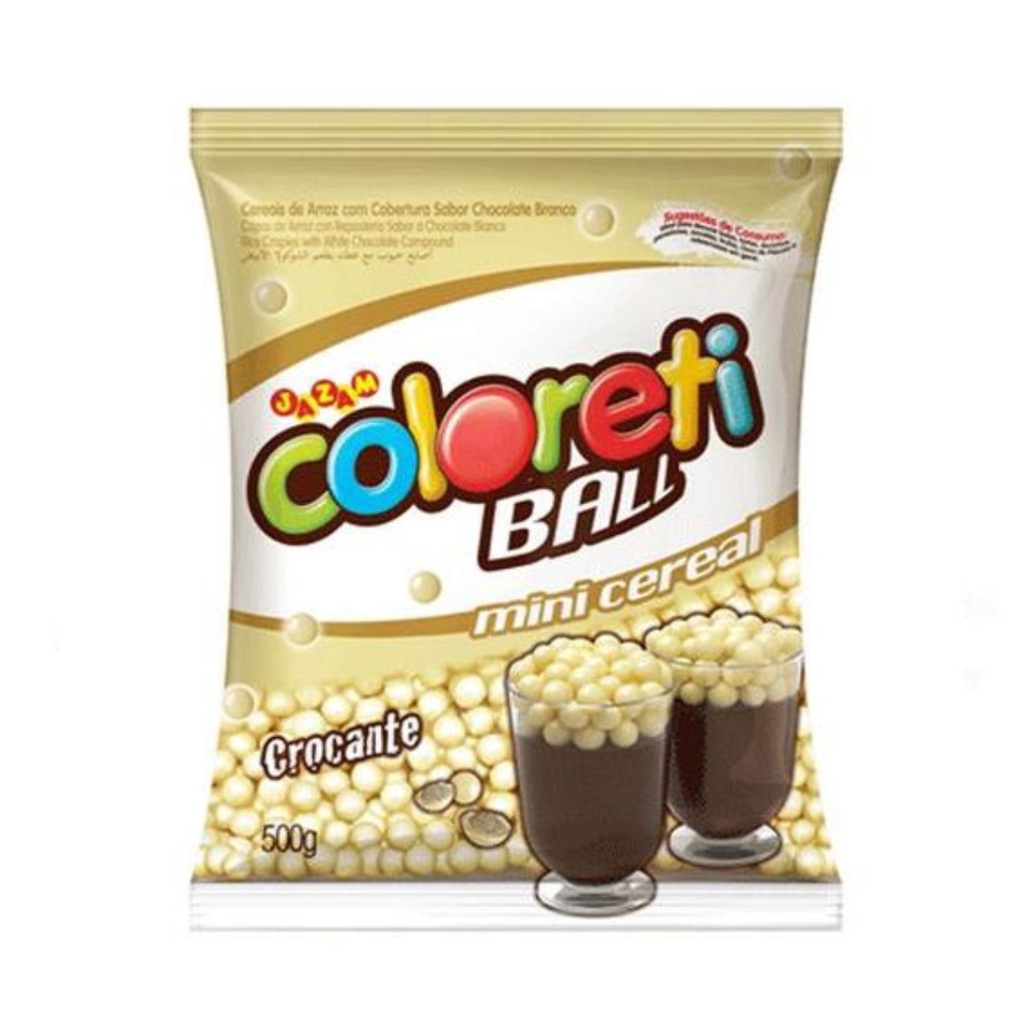 Pacote De Coloreti Ball Mini Cereal Crocante Branco 500g | Shopee Brasil