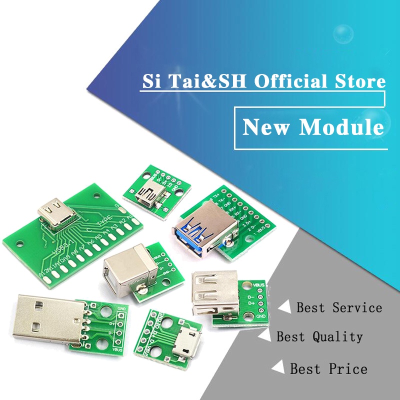 5pçs Micro Mini USB A Macho 2.0 3.0 Fêmea B Conector Interface Para 2 ...