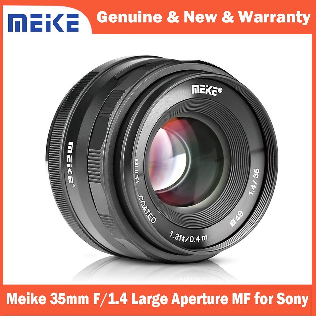 Meike 35mm F1.4 Lente De Foco Manual De Grande Abertura APS-C Compatível Com Câmeras Sony E ...