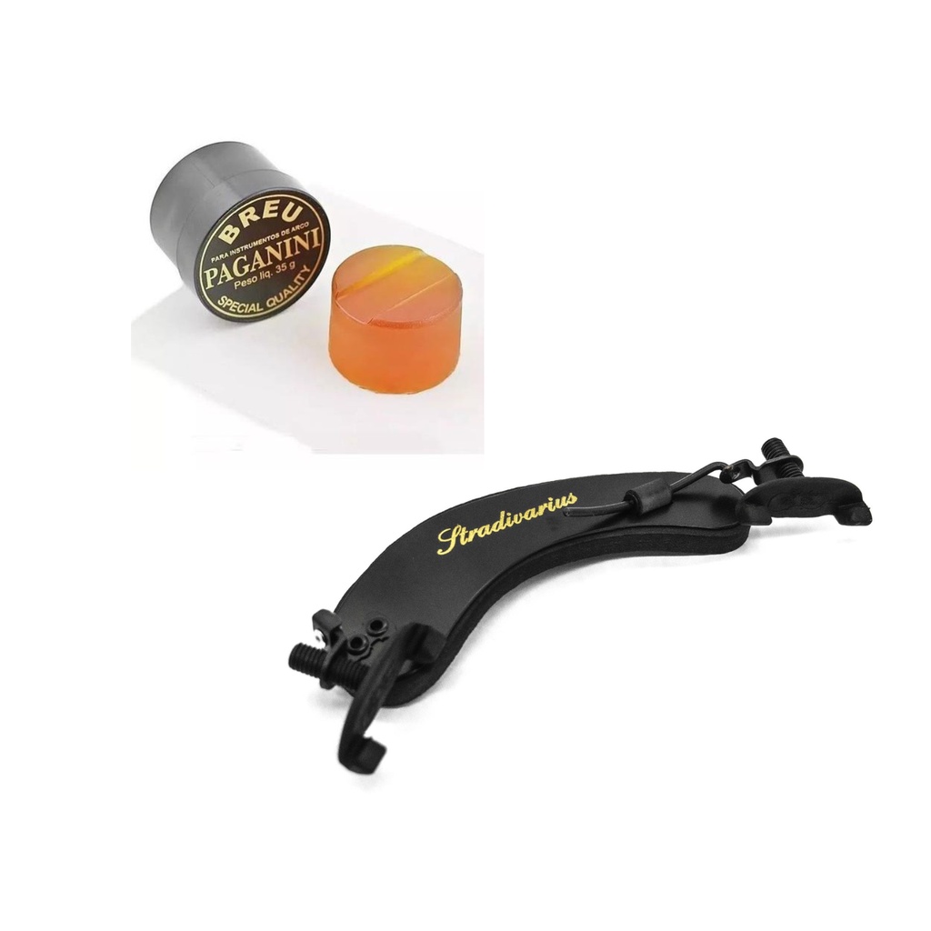 Kit Espaleira Stradivvarius Violino 4/4 3/4 e Breu Escuro | Shopee Brasil