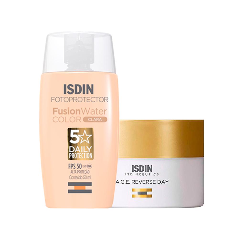 Kit Isdin - Protetor Solar Facial com Cor FPS 50 Clara e Creme Anti ...