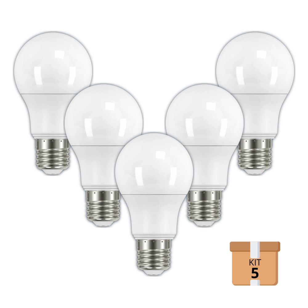Kit 5 Lâmpadas Led Bulbo 15W Bivolt Branco Frio 6500k E27 | Shopee Brasil
