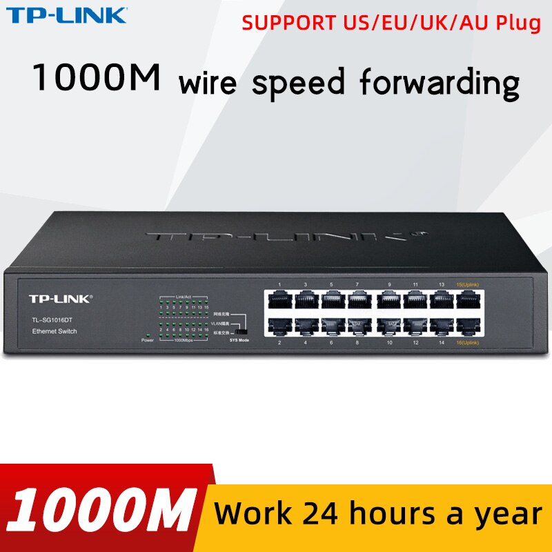 TP-Link 16 Portas Interruptor Gigabit 10/100/1000Mbps Rede Do Cubo De ...
