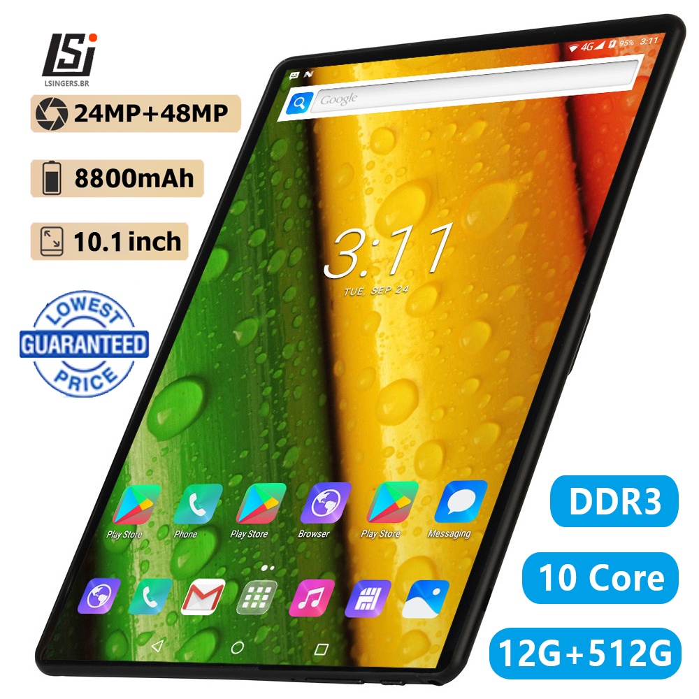 Tablet P20 12 + 512GB Tela Grande Android 11 Dual SIM Card WIFI Curso Online | Shopee Brasil