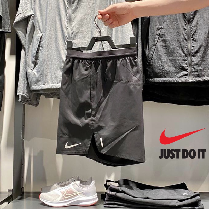 Logotipo Refletivo 】 Nike100 % Shorts De Corrida Masculina De Tecido ...