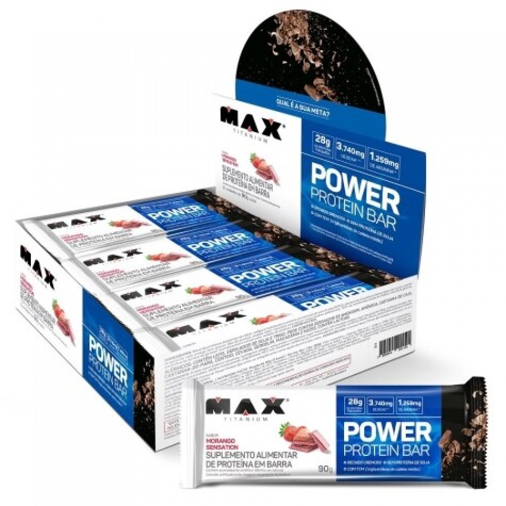 Max Titanium Pow Protein Bar Dark Chocolat Truffle - 8 Unidades ...