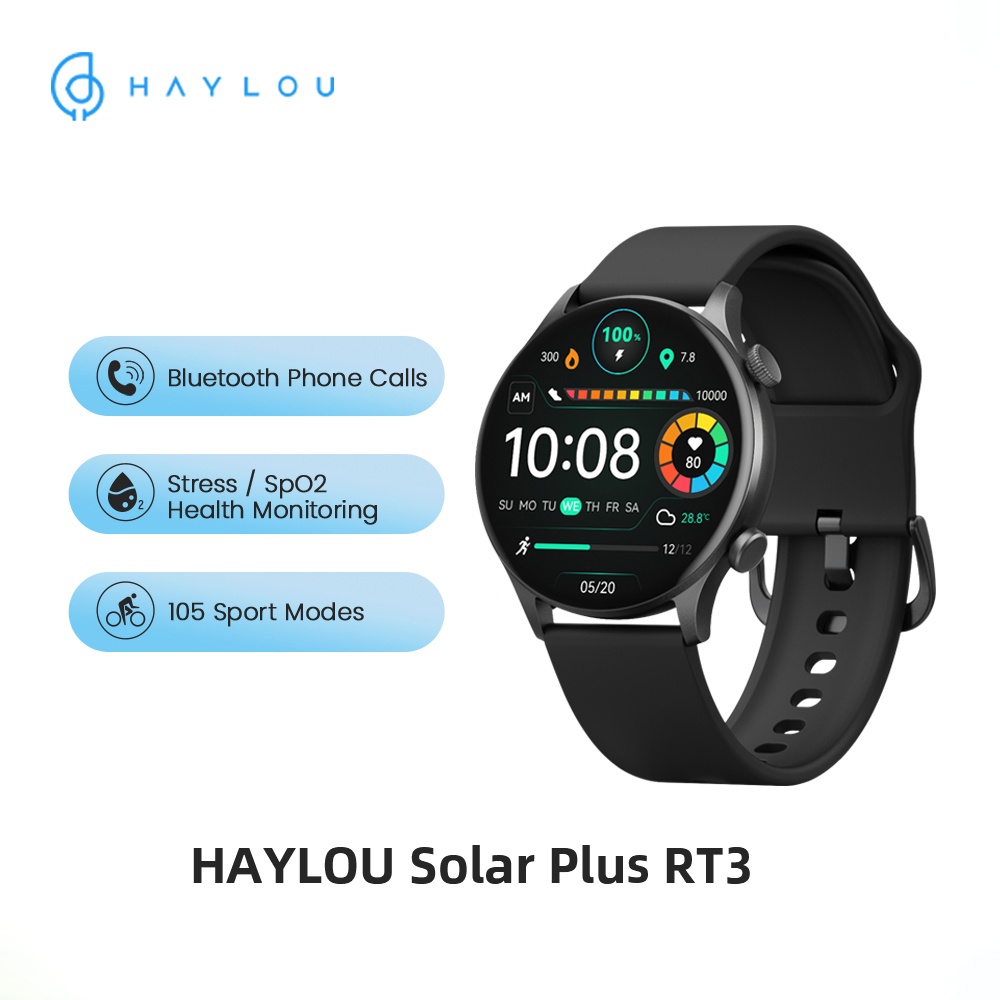 Smart watch Versão Global Bluetooth Xiaomi HAYLOU Solar Plus RT3 ...