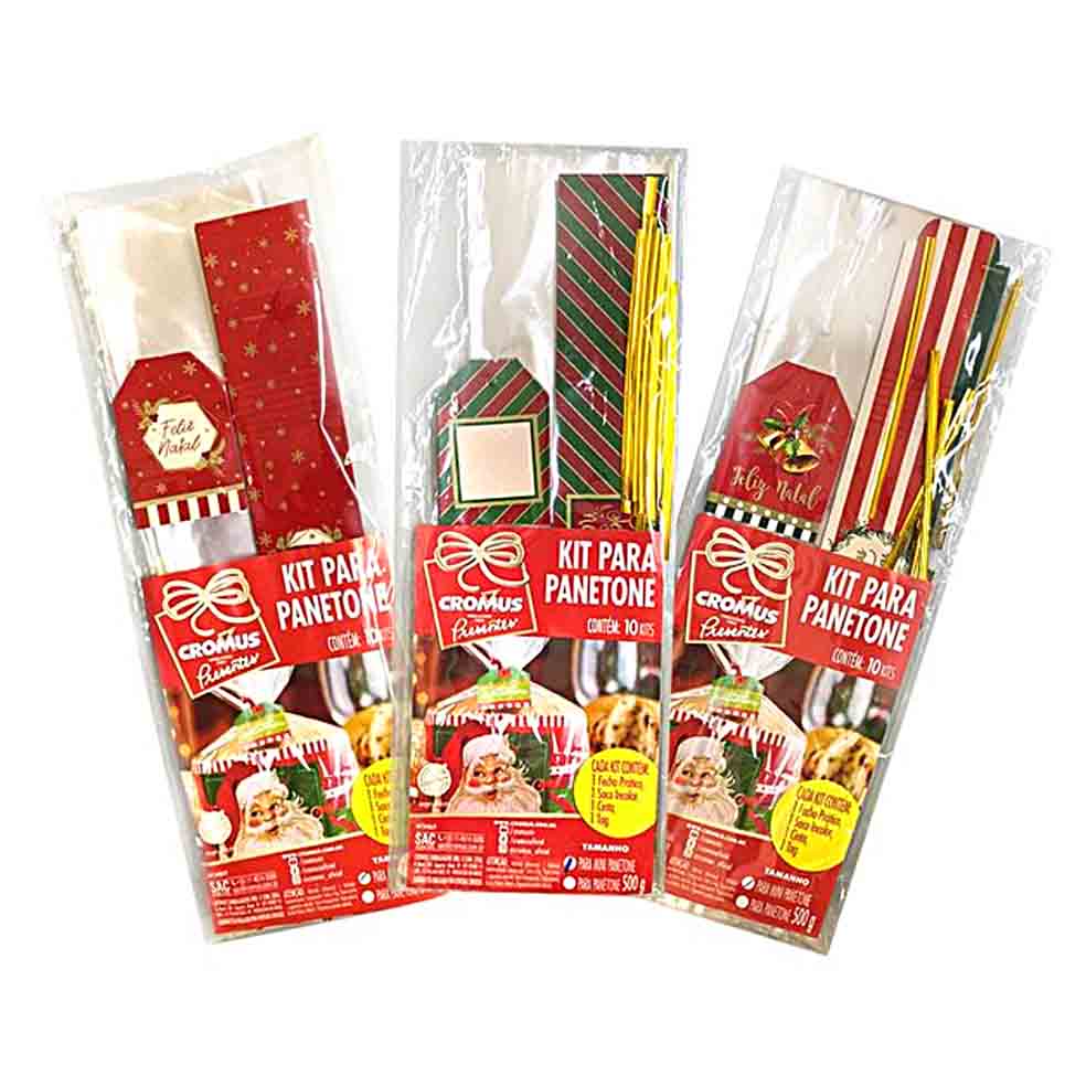Kit Embalagem De Natal Para Mini Panetone C 10 Un Cromus Shopee Brasil