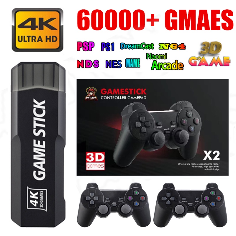 Game stick GD10 Console 256G Portátil 60000 Jogos Controlador Duplo 40 ...