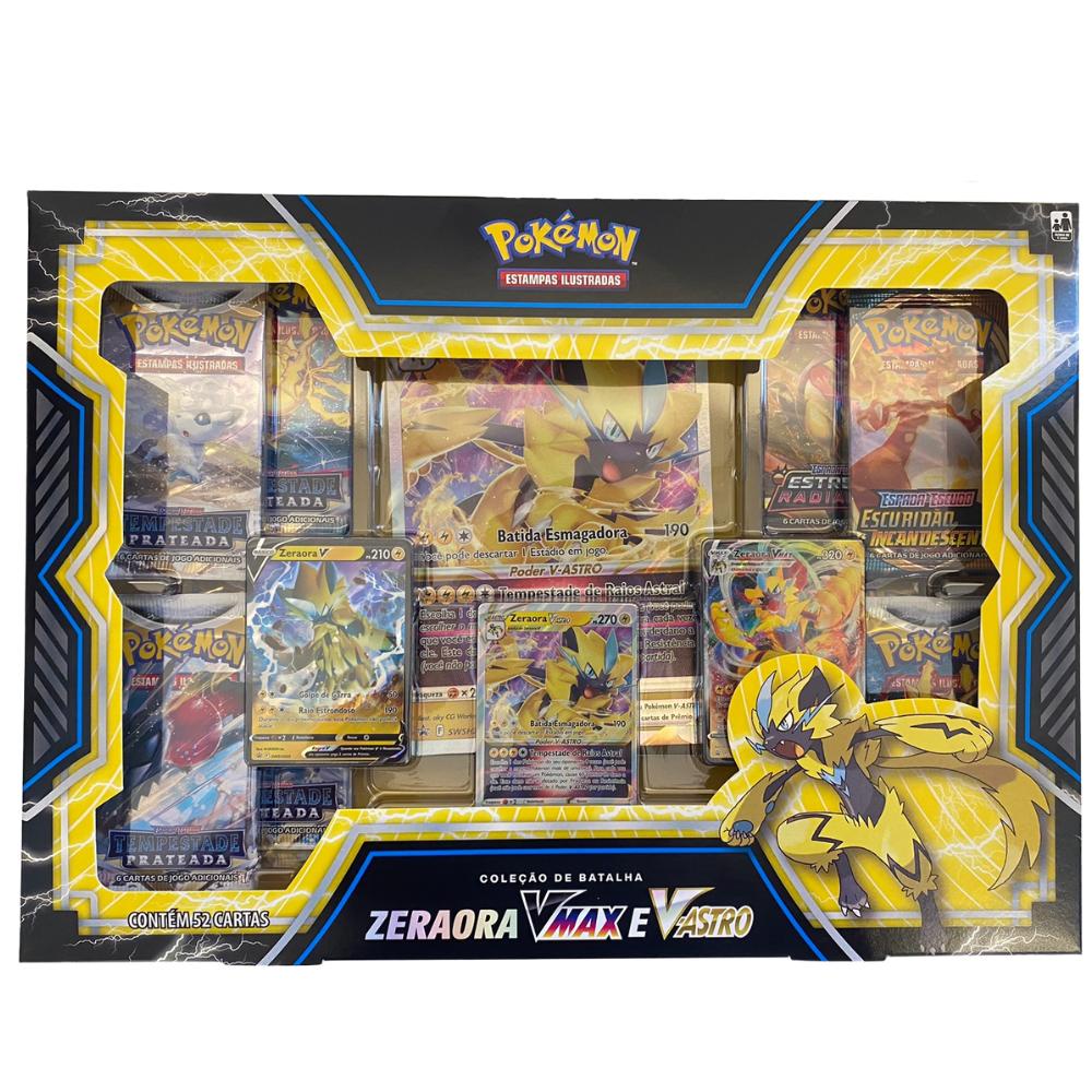 Box Jogo Cartas Pokémon Coleção Zeraora VMax Astro Tcg Copag | Shopee ...