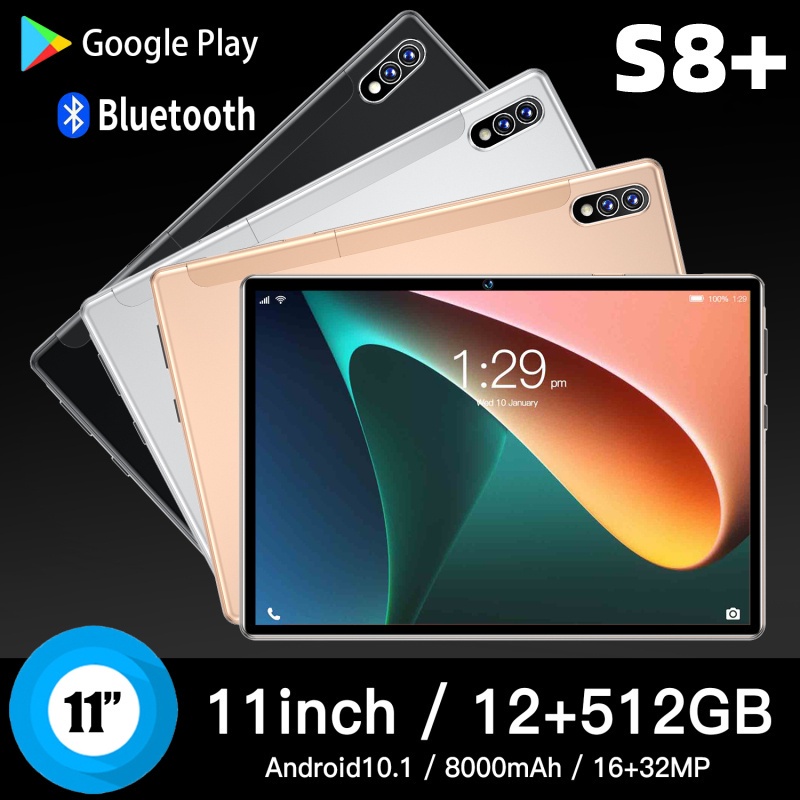 Tablet S8 + Tab Original 12GB + 512GB 11,0 Polegadas WiFi 4G/5G Cartão ...