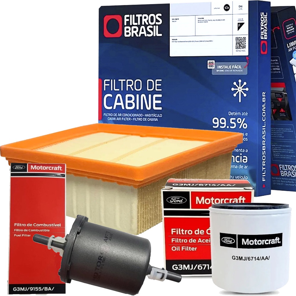 Kit Filtros De Ar Óleo Combustivel Cabine Ford New Fiesta Ecosport Ka 2014 2015 2016 2017 2018 ...