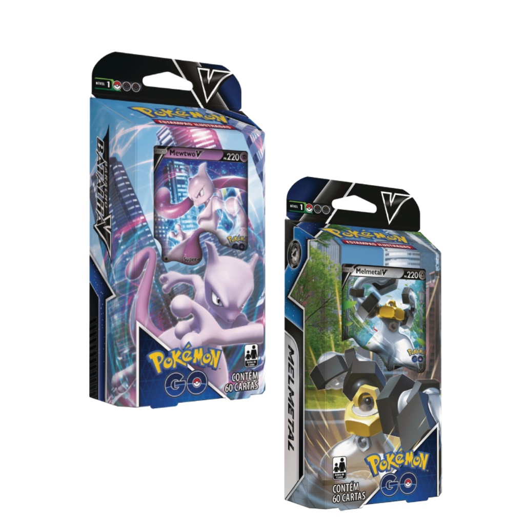 Deck Baralho Batalha V Mewtwo Melmetal V Pokemon GO Coleção Especial ...