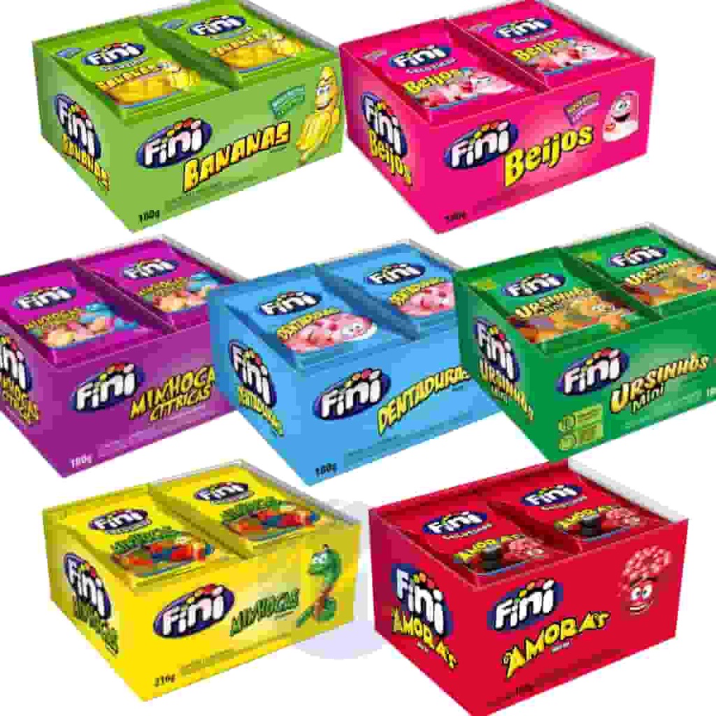 Bala Mini Fini com 12 unidades de 15g | Escolha o Sabor | Shopee Brasil