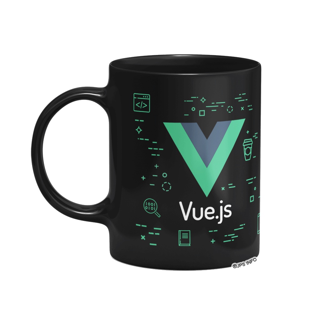 Caneca Dev - Vue JS - Preta | Shopee Brasil