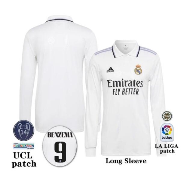 Fãs Issues-22/23 Real Madrid Casa Manga Longa Camisa De Futebol P-2xg ...