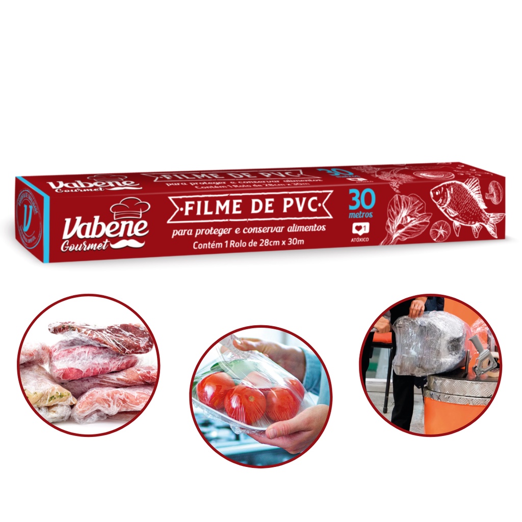 Rolo Papel Filme de PVC Transparente 28cm x 30m | Shopee Brasil