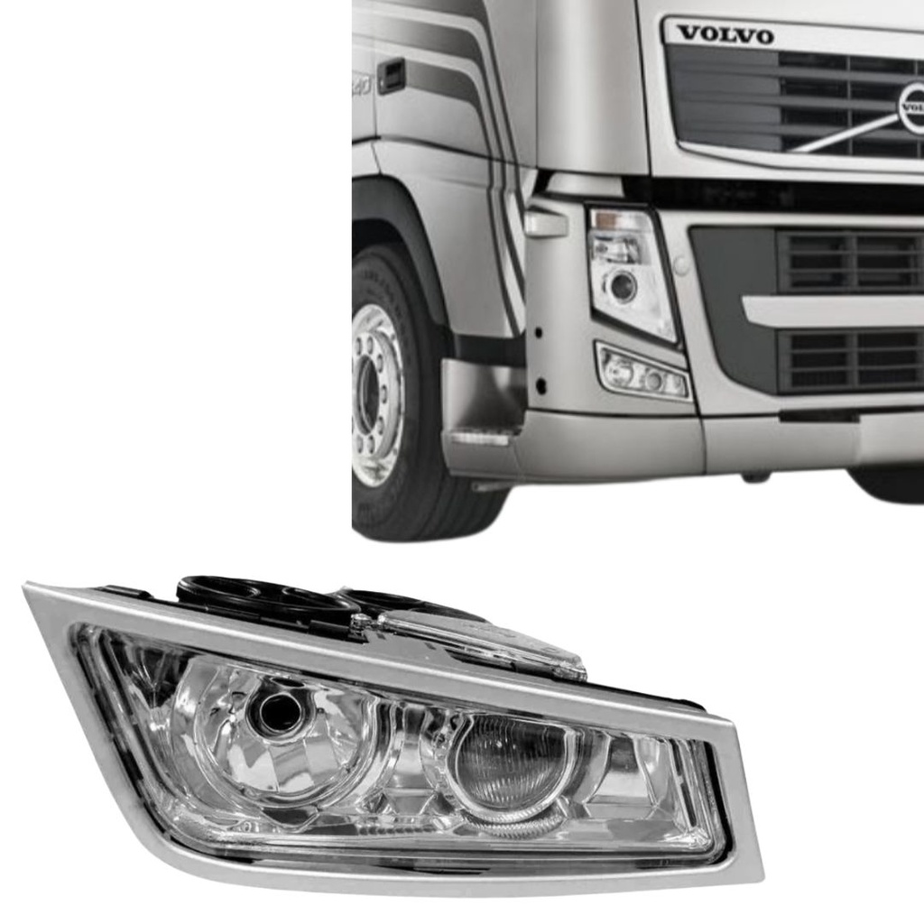 FAROL AUX. VOLVO FH12 FH16 LD COM MOLDURA 21297917 | Shopee Brasil