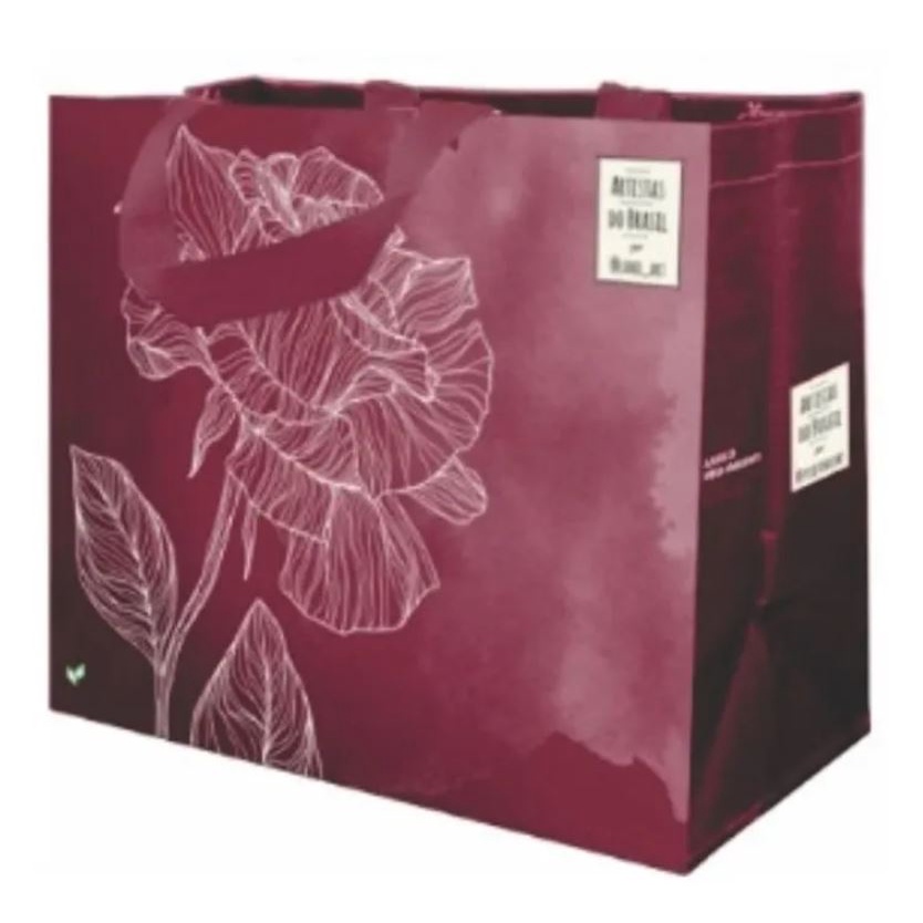 Sacola de rafia ecobag ca pra la b4u Artistas do brasil 1 vermelha ...