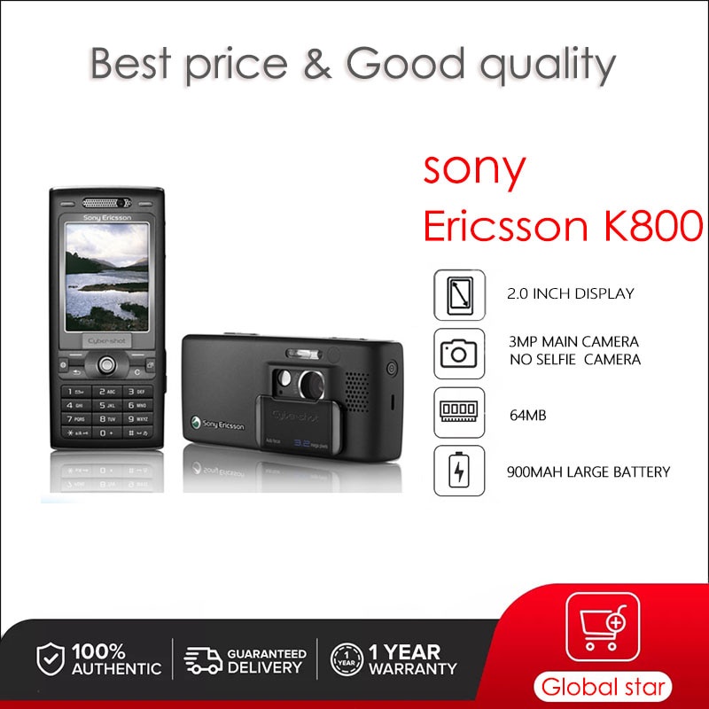 Sony Ericsson K800 K800i K800C 2.0 Polegadas 3.15MP Telefone Celular ...