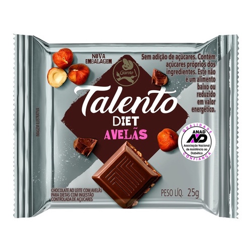 Chocolate Mini Talento Diet 25g Garoto Caixa Com 15unidades | Shopee Brasil