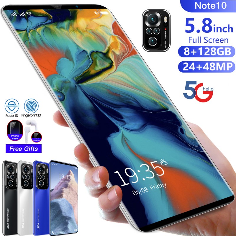 Celular Note10 8+128GB 5,8Polegadas 5G Celulares Dual Sim Telefone ...