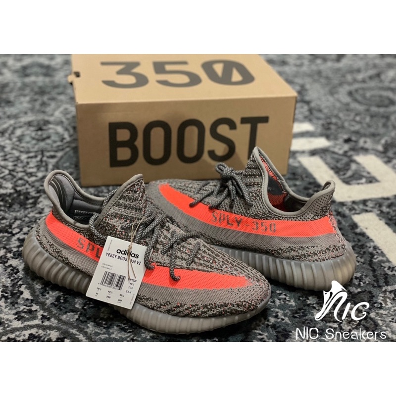 Tênis Adidas Yeezy Boost 350 V2 Cinza Laranja Gypsophila 2021 Versão ...